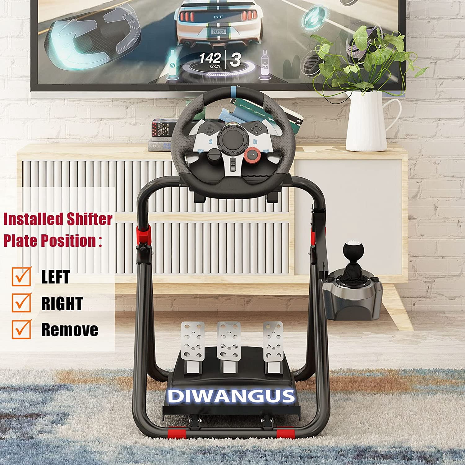 Buy Racing Steering Wheel Stand Collapsible Tilt-Adjustable Racing ...