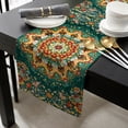 Boho Flower Table Runner 108 Inches Long - Yellow Green Bohemian ...