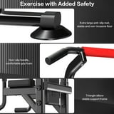 Power Tower Pull Up Bar Station Dip Stands with 6 Height Levels 59”-90 ...