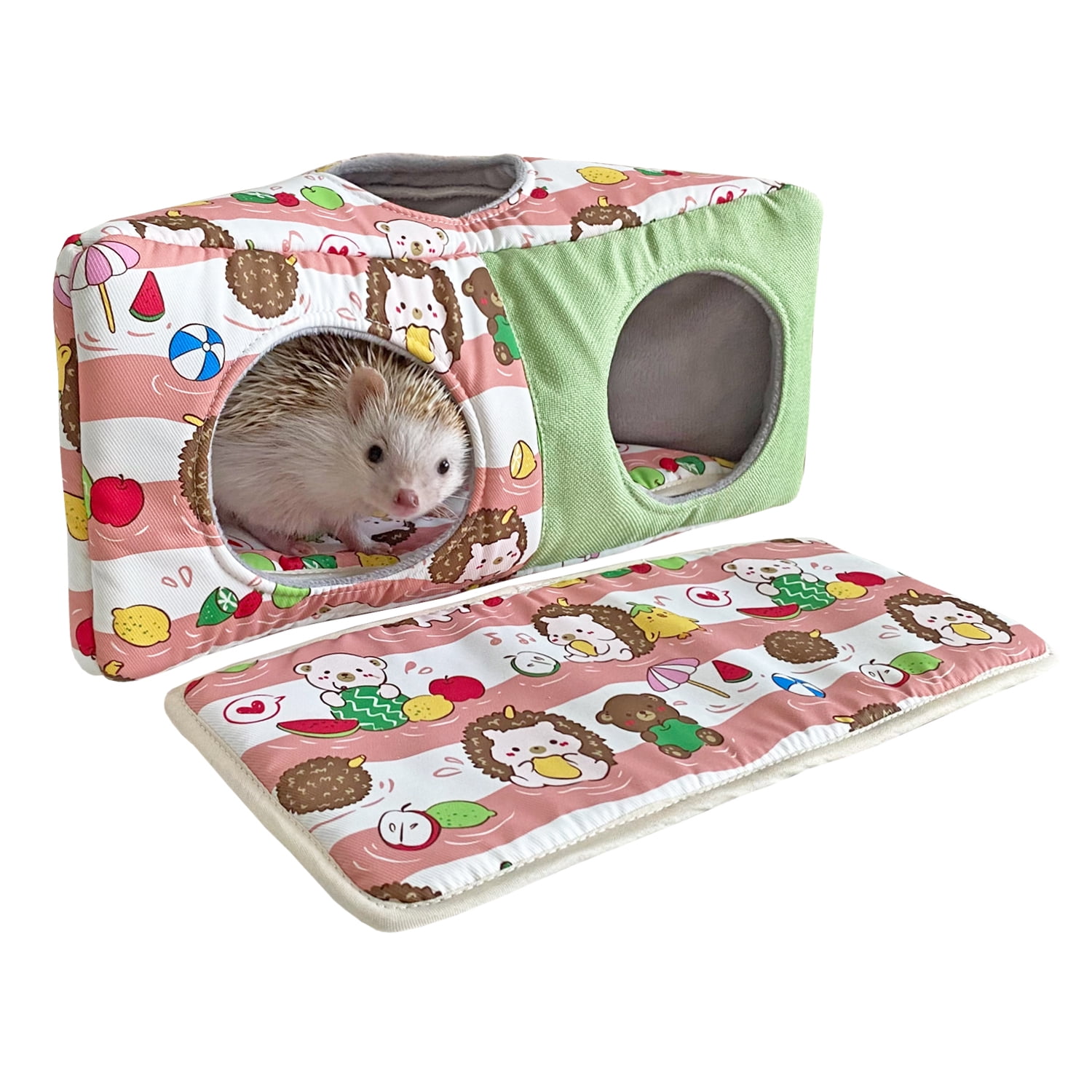 Hedgehog Fleece Corner Hideout Cave Collapsible Play Tunnel for Sugar ...