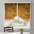 Burnt Orange Gradient Sheer Curtains Swag Valances for Windows Abstract ...