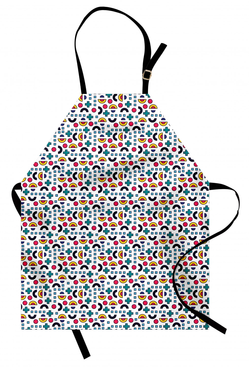 Colorful Apron Memphis Style Geometric Composition with Half Circles ...