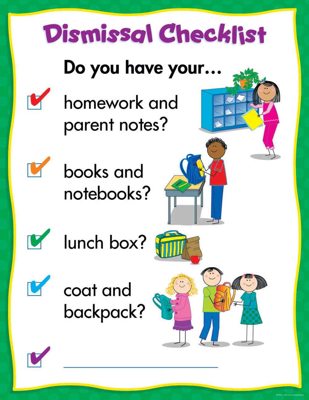 Dismissal Checklist Classroom Management Chart Walmart Dismissal Checklist Classroom Management Chart Walmart