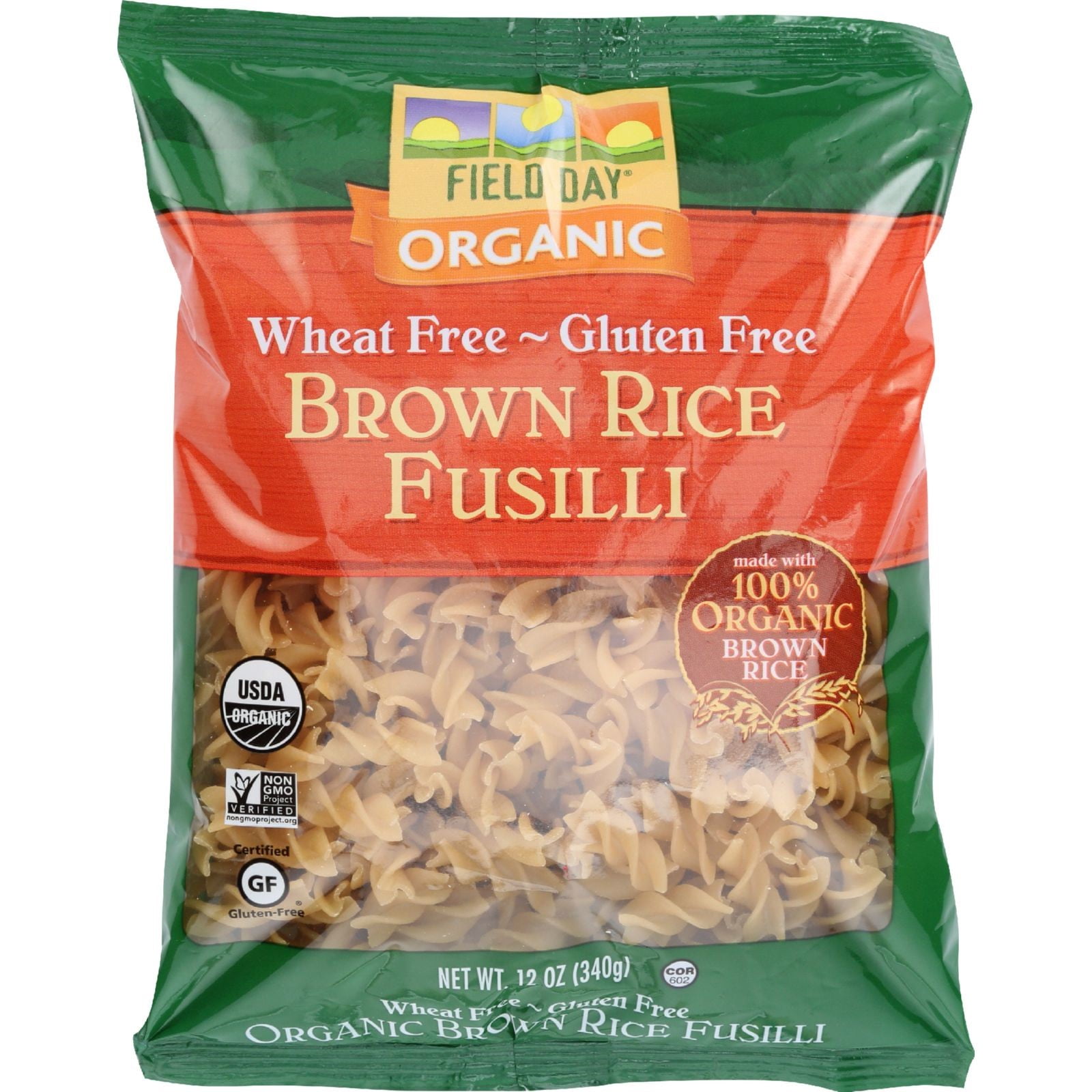 Field Day Organic Gluten Free Brown Rice Fusilli, 12 Oz - Walmart.com