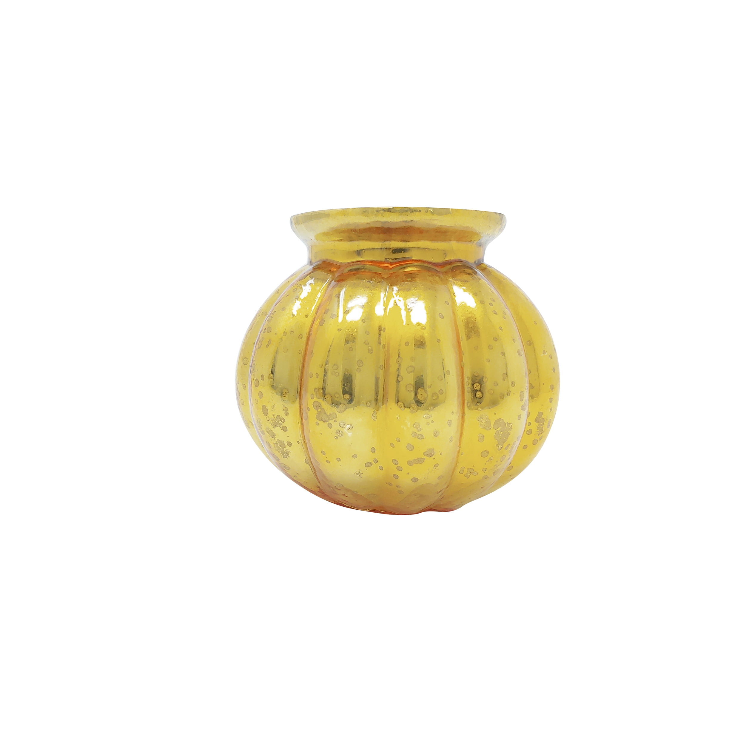 Gold Round Pot Style Antique Glass Tealight Votive Candle Holder ...