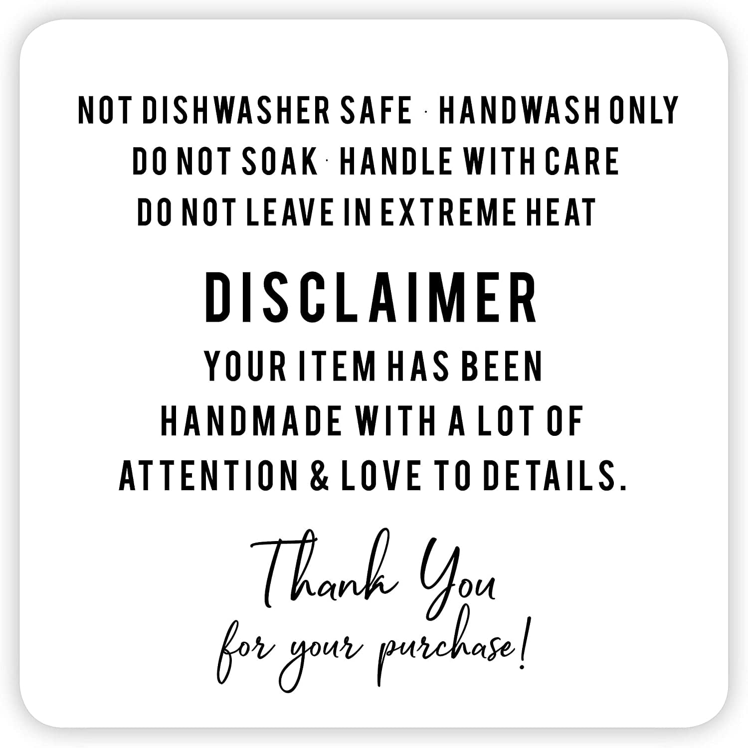 Koyal Wholesale Square Small Business Labels, Disclaimer, Set of 120 ...