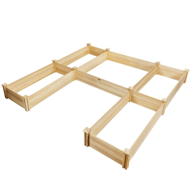 Topbuy Elevated Garden Bed U-shaped Wooden Planters Flexible ...