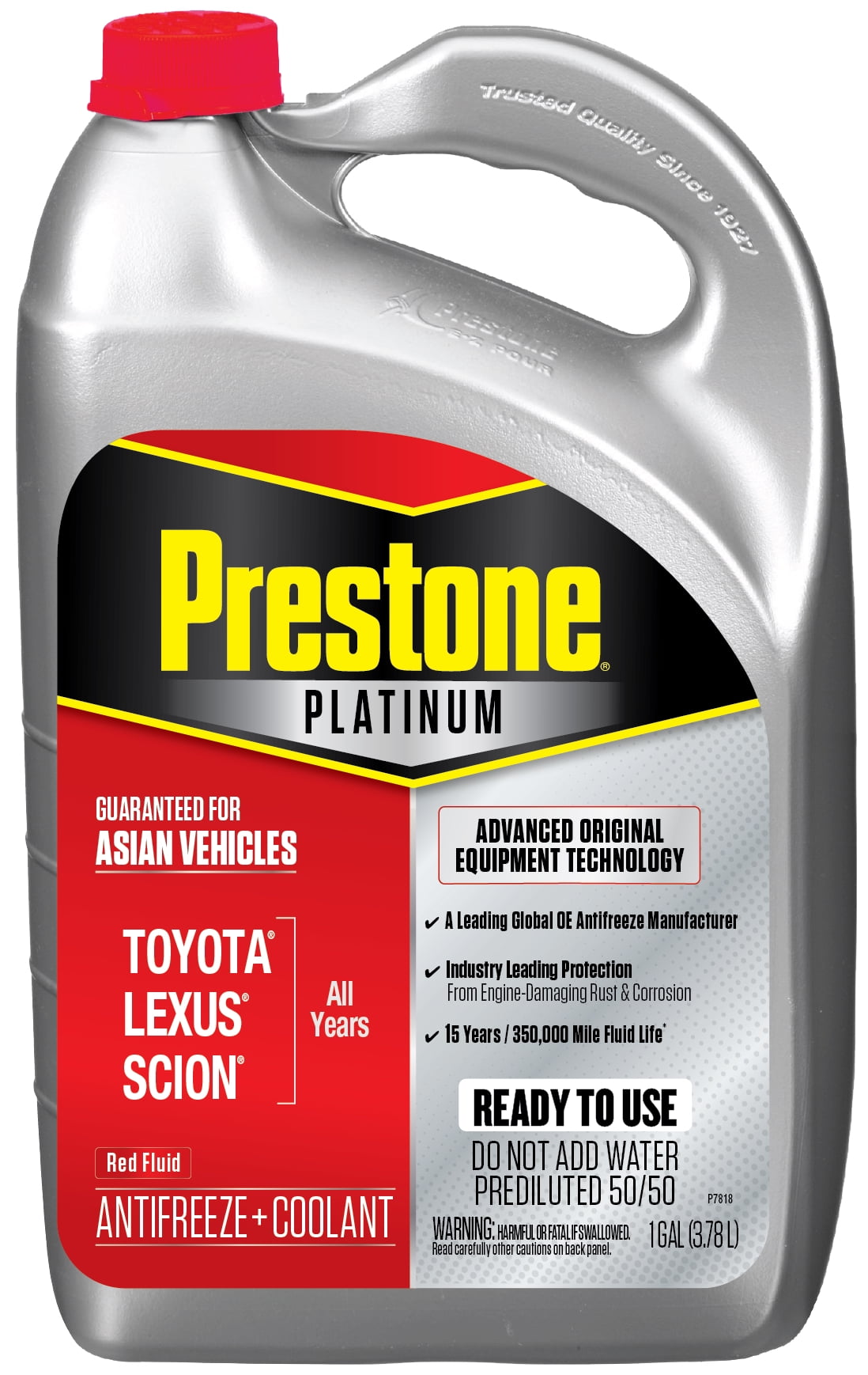 Prestone Platinum Asian Red OE Antifreeze+Coolant; 15yr/350k mi, 1G ...