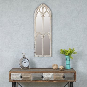 Luxen Home Rustic Wood Cathedral Wall Mirror - Walmart.com