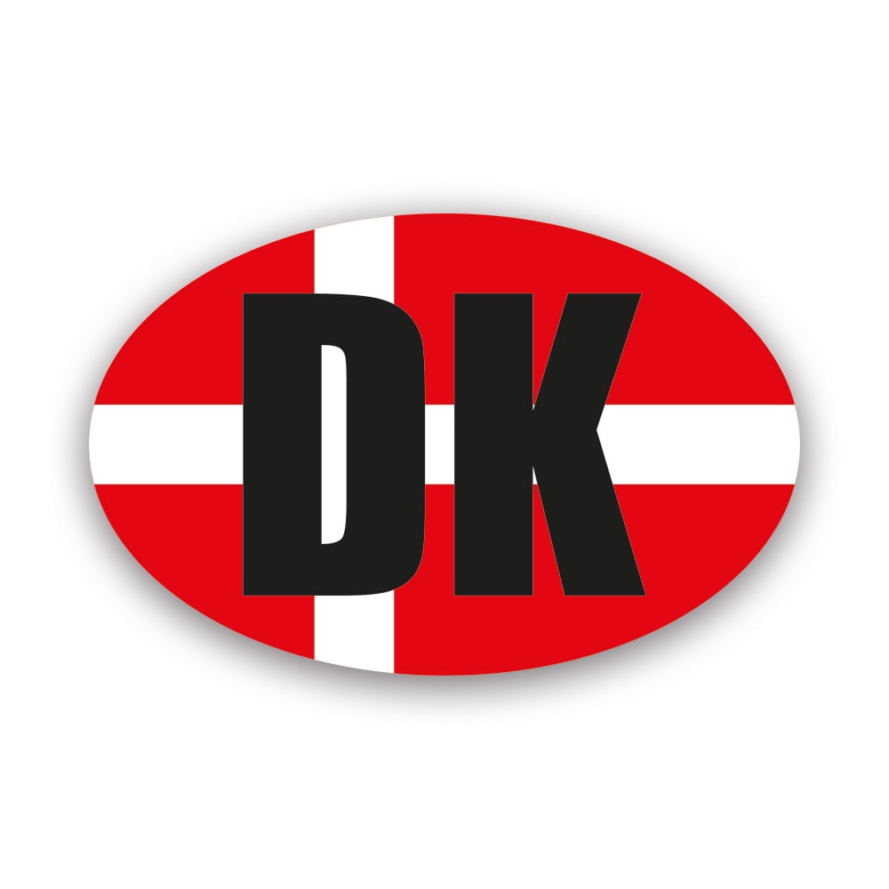 Denmark Euro Oval Sticker Decal - Self Adhesive Vinyl - Weatherproof ...