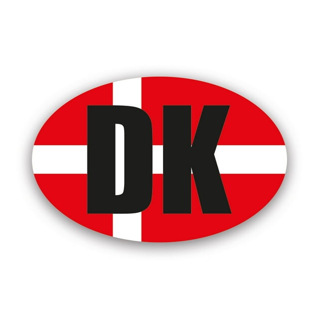 Denmark Euro Oval Sticker Decal - Self Adhesive Vinyl - Weatherproof ...