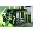 Full-Size Gaming Bunk Bed with Side-Mounted Oversized RGB Desk, USB ...