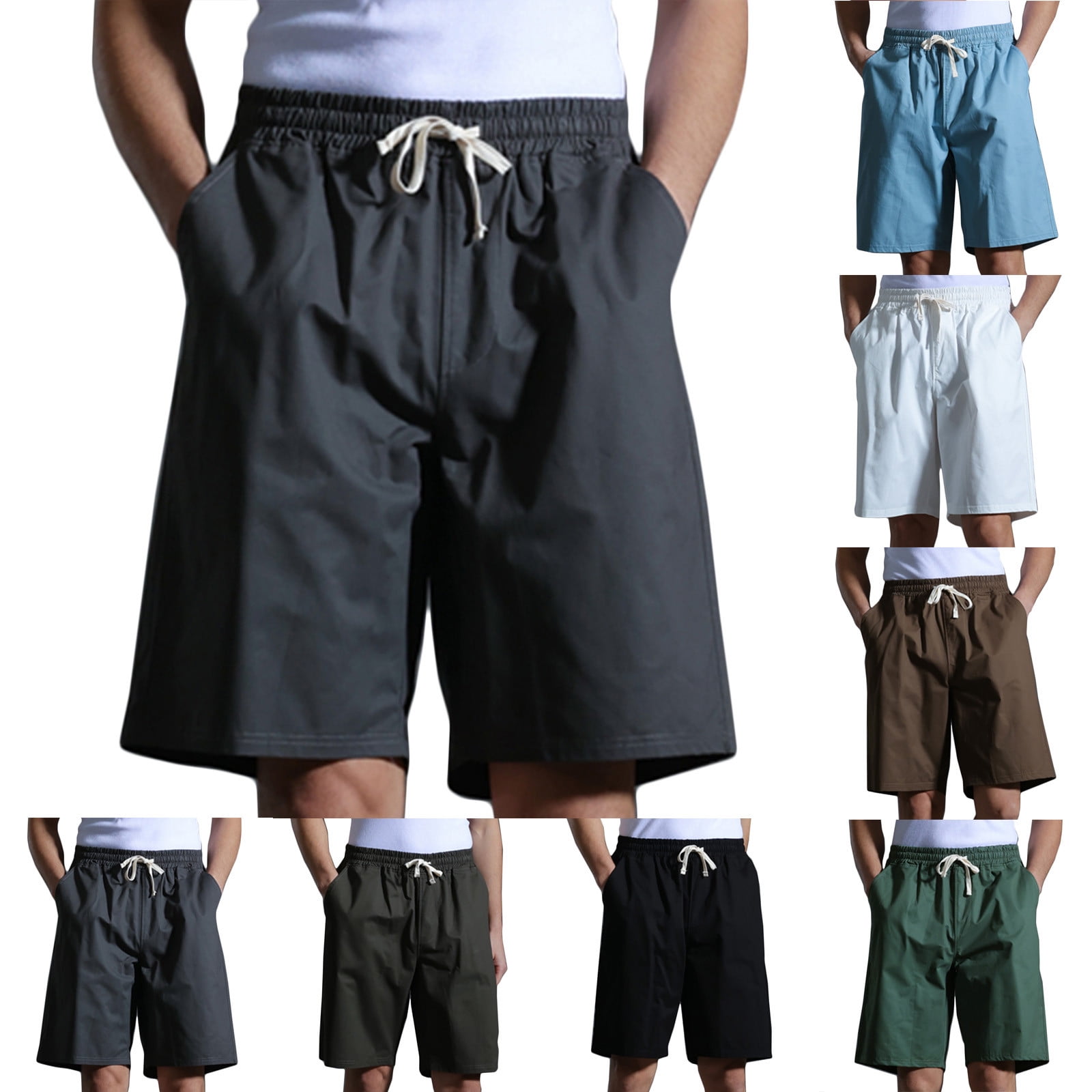 Click here for Yuyuzo Mens Summer Shorts Elastic Waist Drawstring... prices