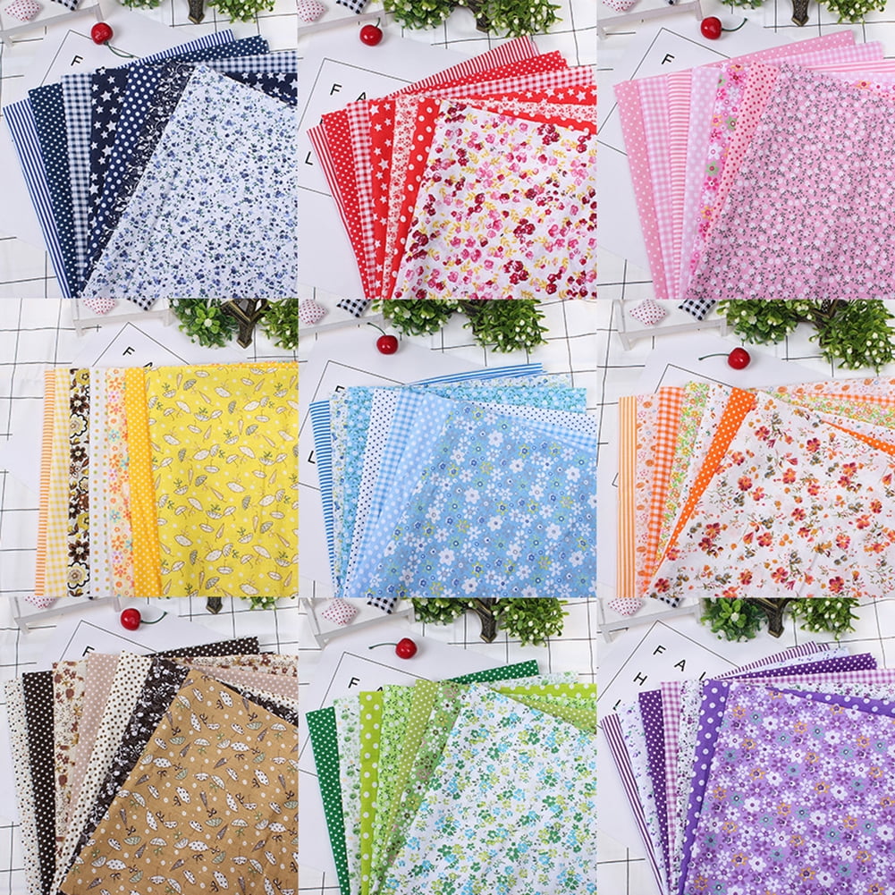 SPRING PARK 7Pcs 25x25cm Floral Patchwork Cotton Fabric Patchwork Cloth ...