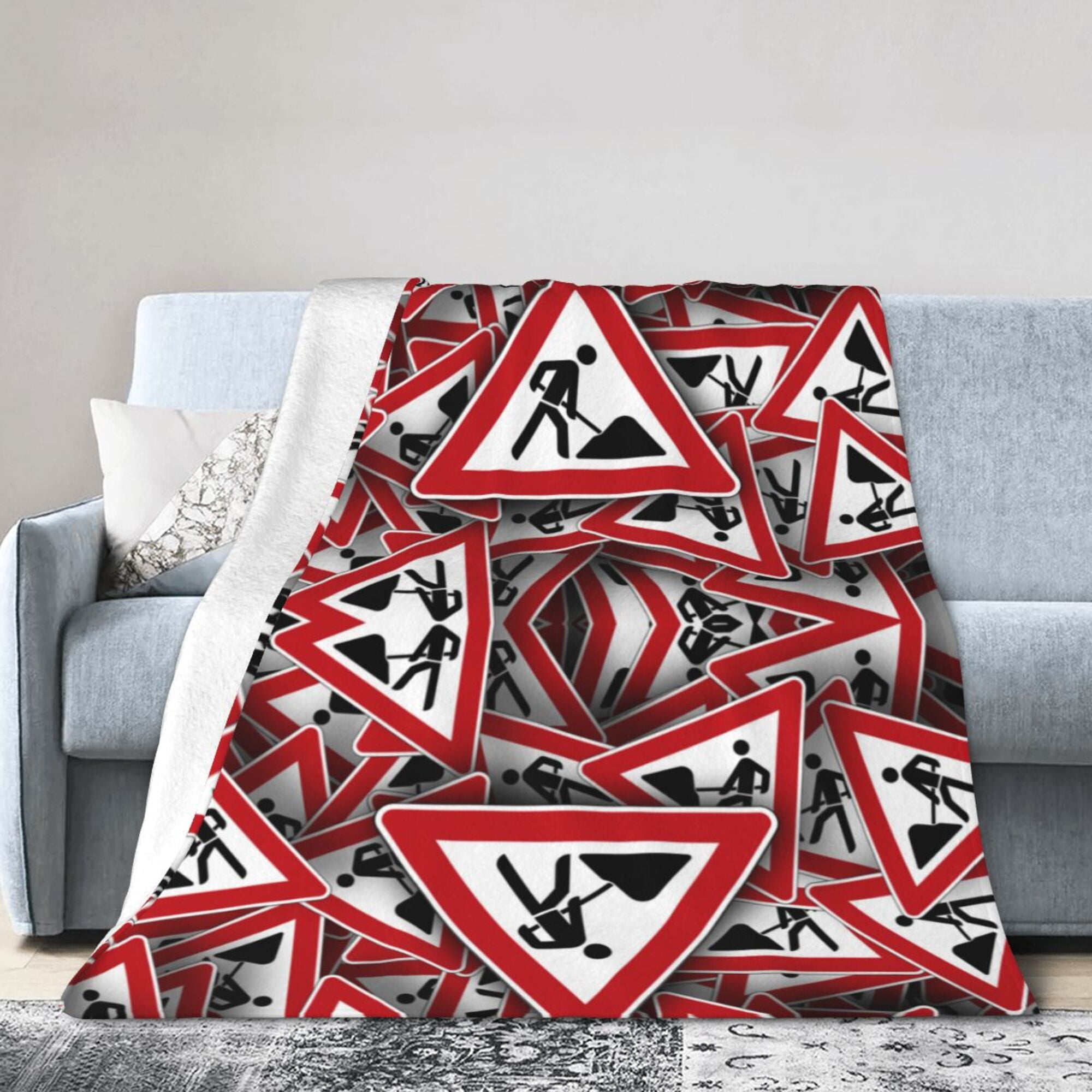 Anti-Pilling Flannel Bed Throw Blankets Traffic Signs - Couch-Ultra ...