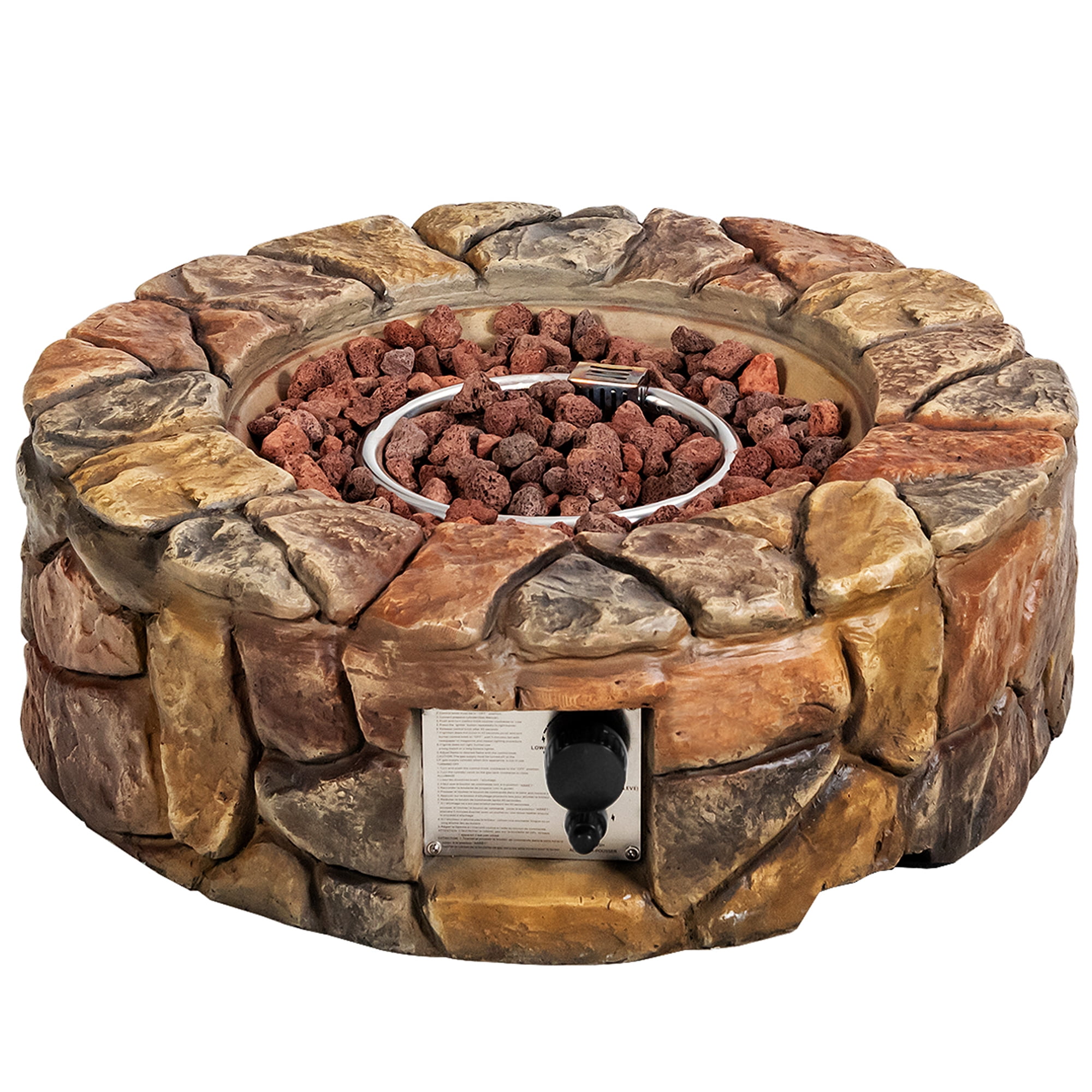 Click here for Gymax 28-Inch Stone Gas Fire Pit 40 000 Btu Propan... prices