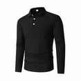 BRGZLK Men's Knit Polo Shirt Solid Color Half Button Loose Casual Long ...