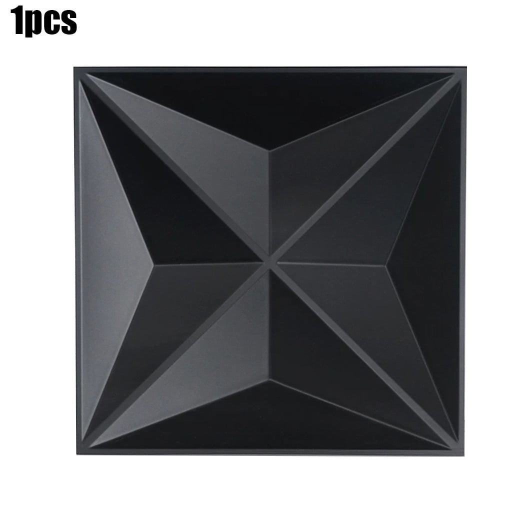 QIFEI 4Pcs PVC 3D Diamond Wall Panel Decorative Wall Ceiling Tiles ...