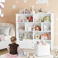 Hiphuta Kids Bookcase Toy Storage Organizer, Wood Toy Cabinet of 7 ...