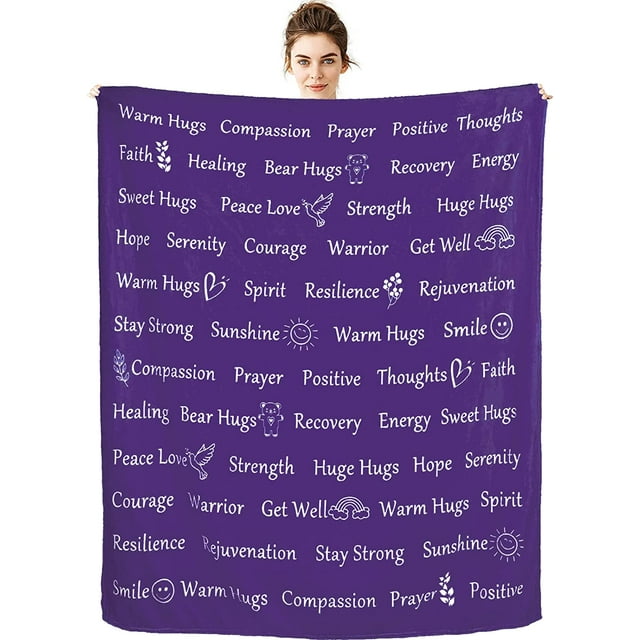 Healing Blanket Get Well Soon Gifts Purple Compassion Blankets Sympathy ...