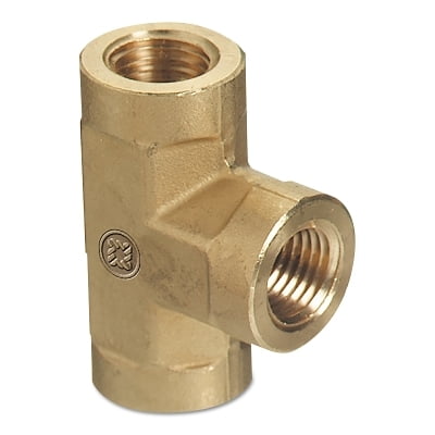 Pipe Thread Tees, Connector, 3,000 PSIG, Brass, 1/4 in NPT (Street ...