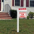 6' UPVC Real Estate Sign Post Open Outdoor Yard For Sale White Color W ...
