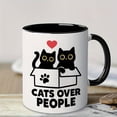 1pc 11oz Cats Over People Ceramic Coffee Mug & Tea Cup - Cute Black Cat ...