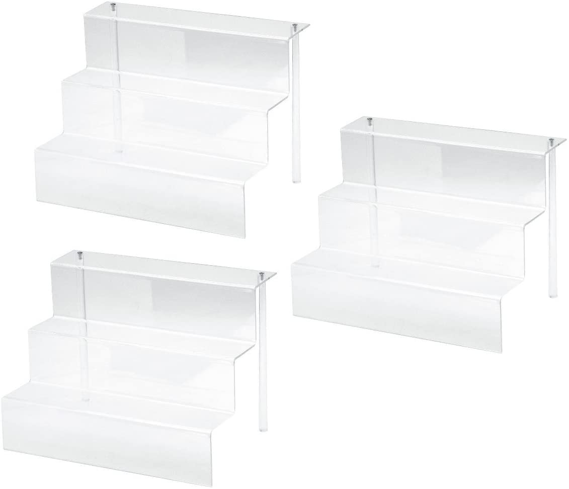 888 Display Three-Tier Acrylic Step Display Ultra Clear and Versatile ...