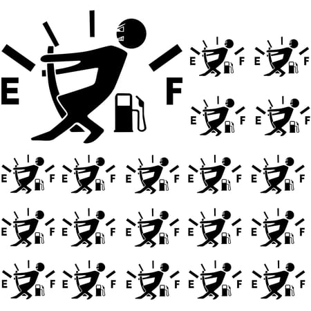 20 Pieces Funny Car Stickers Car Consumption Decals Fuel Gauge Empty ...