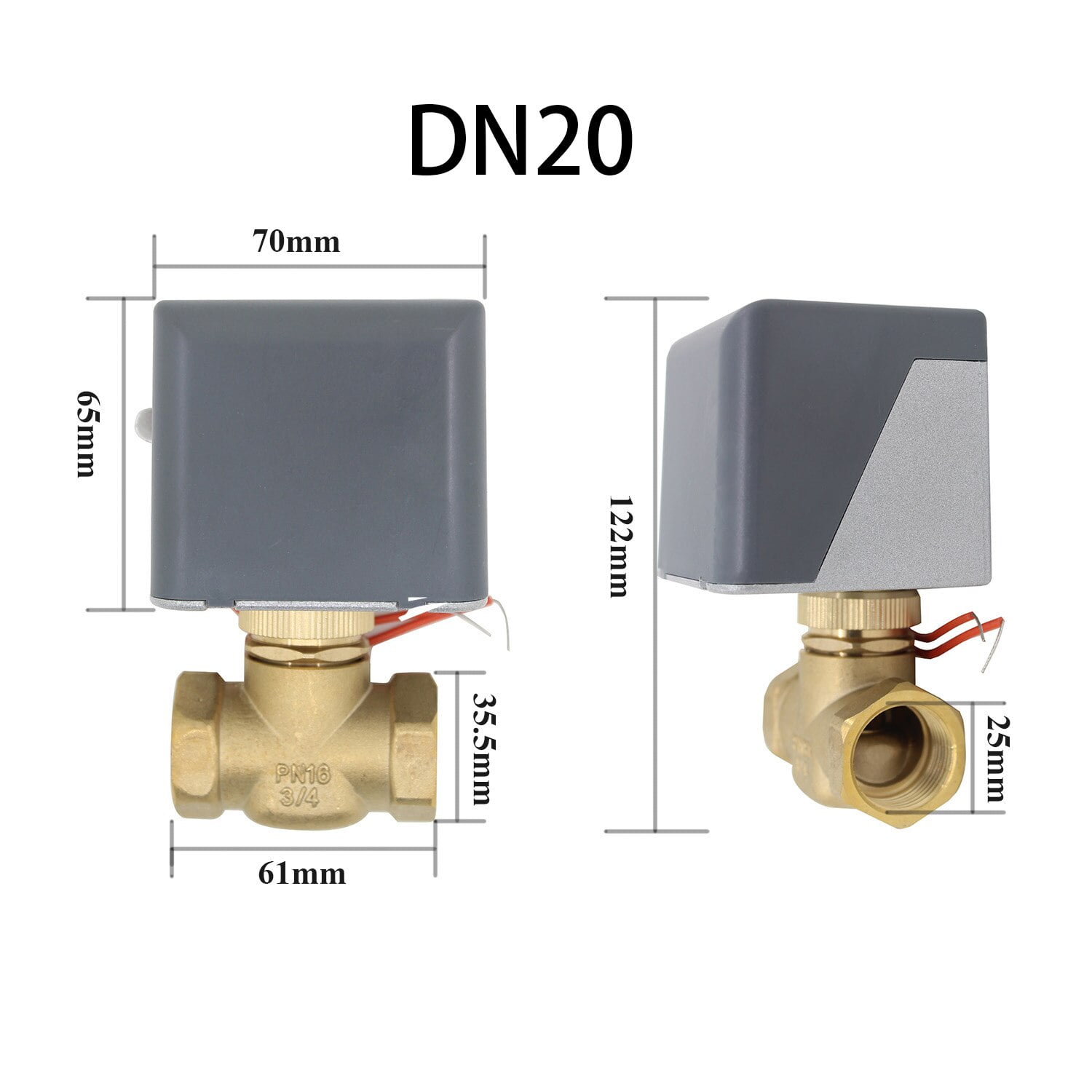 AC 220V 24V 1/2 3/4 1 1-1/4 Inch 2-Way Motorised Zone Valve - Walmart.com