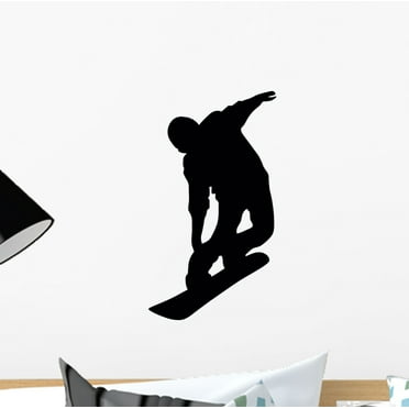 Snowboarding Silhouette Wall Decal by Wallmonkeys Peel and Stick ...