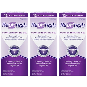 RepHresh Odor Eliminating Vaginal Gel, PH Balancing Care, 4ct (0.07oz ...