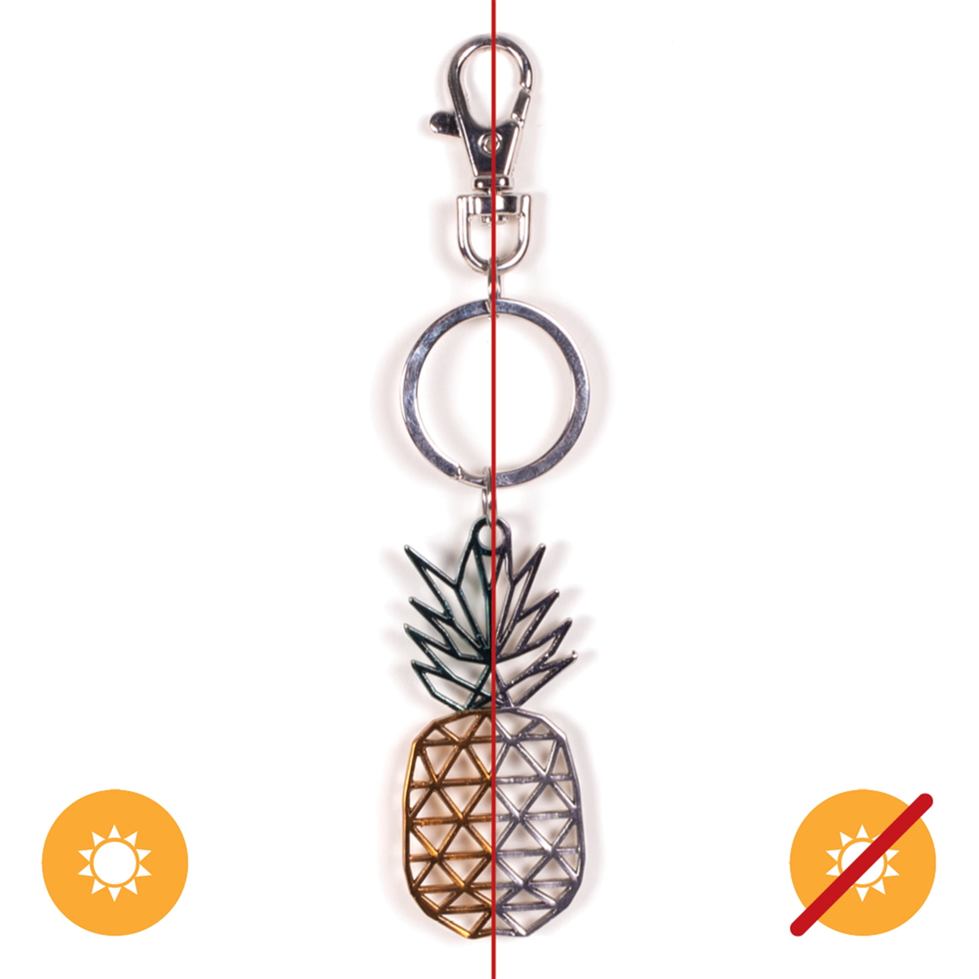 Delsol Color-Changing Key Chain - Metal Pineapple - Walmart.com