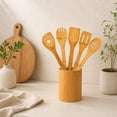Bamboo kitchen utensil set – 5-piece set wooden cooking utensils ...