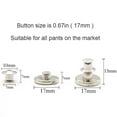 16 Sets Button Pins for Loose Jeans, Heavy Duty No Sew and No Tools ...
