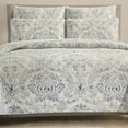 Blue and Ivory Queen Size Floral Cotton Comfy Quilt - Walmart.com