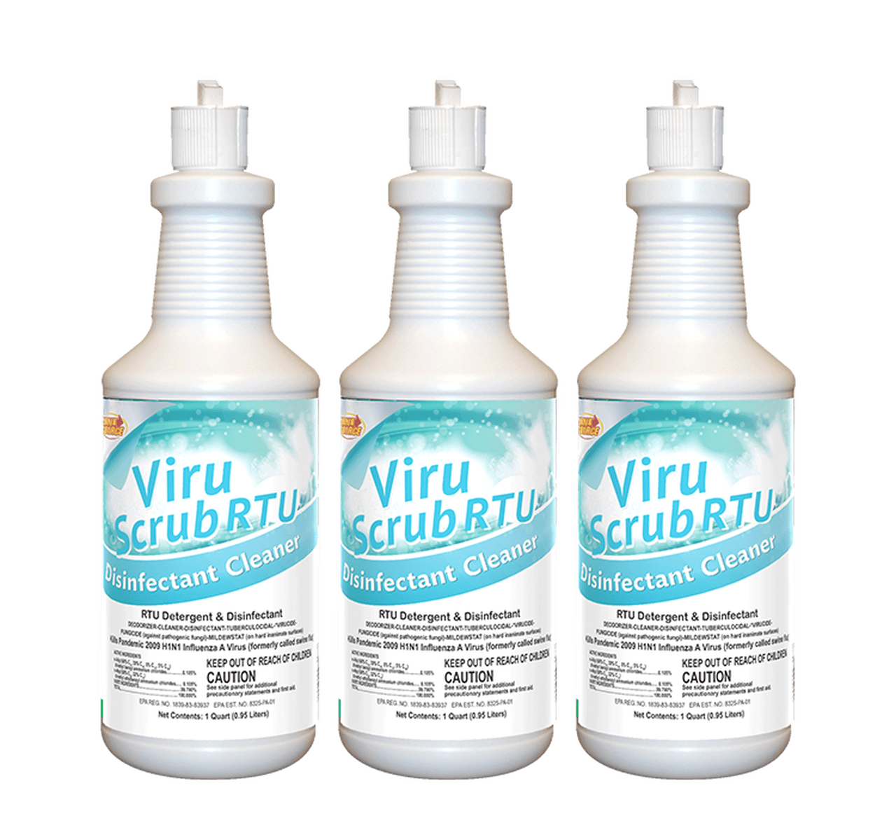 ViruScrub RTU Disinfectant and Cleaner, 1 Quart (3-Pack) - Walmart.com