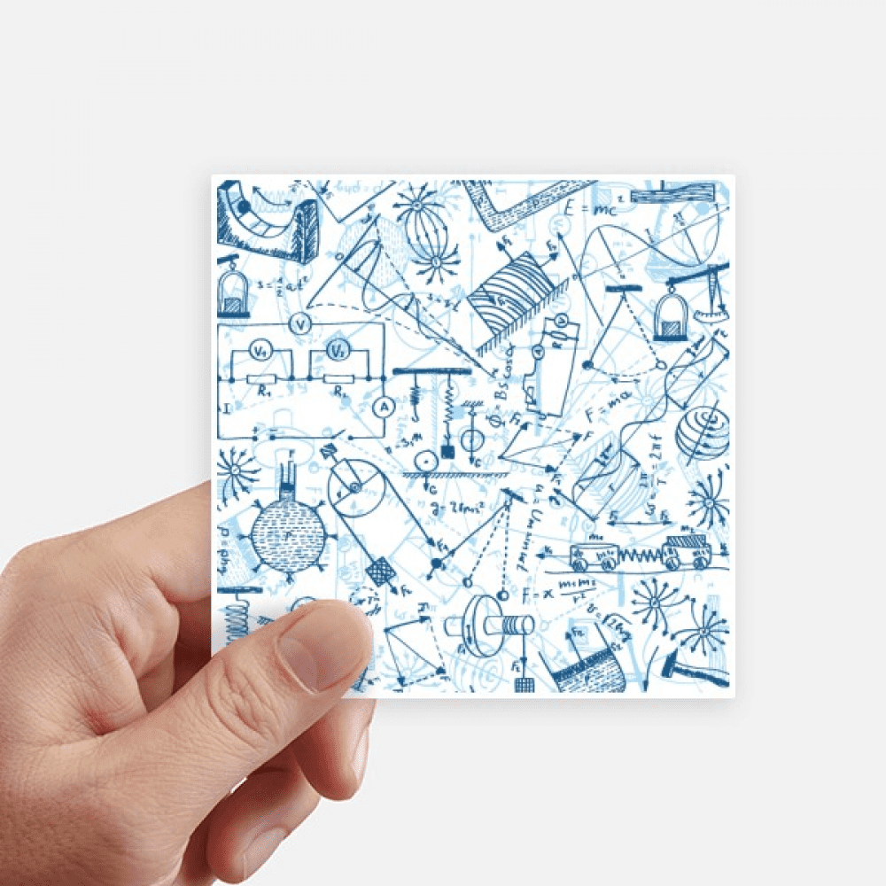 Blue Physical Electromagnetic Mechanics Chart Sticker Square Waterproof ...