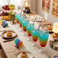100Pcs 8In Colorful Striped Disposable Kraft Paper Straws Eco-friendly ...