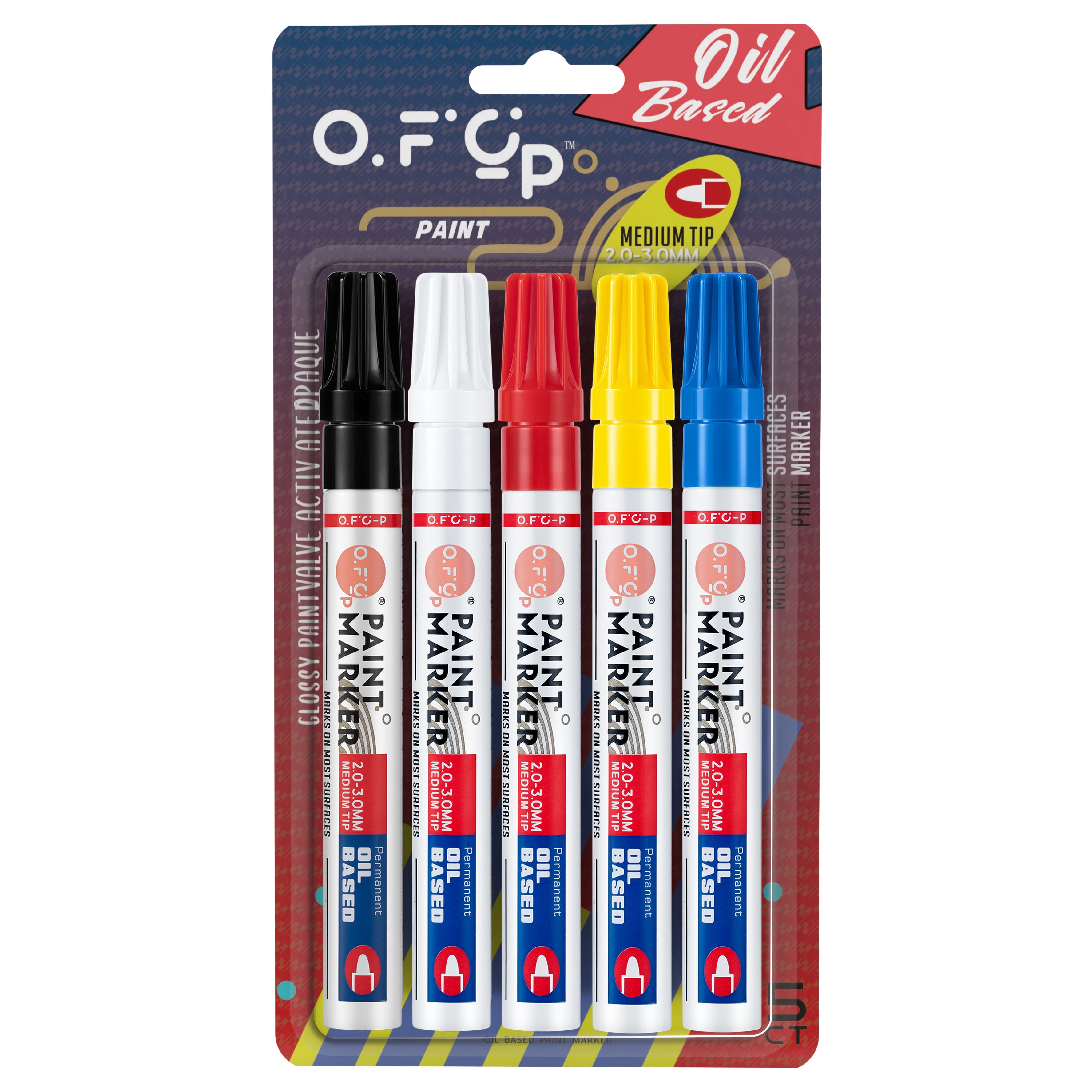 OFC-P Oil-Based Permanent Paint Marker Pen,Medium Tip,Assorted Standard ...