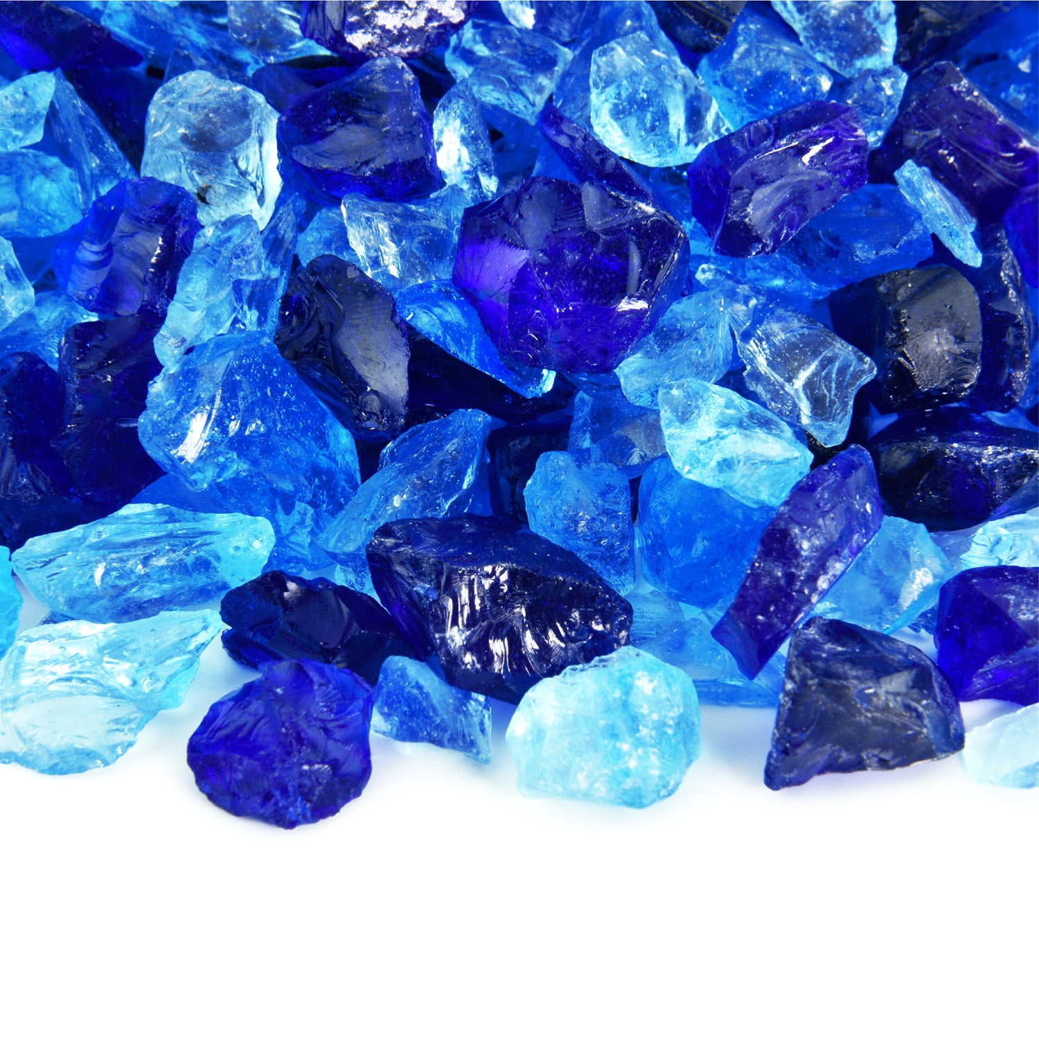 Mediterranean Blues Crushed Fire Pit Glass Blend | 3/8"-3/4", 10 lbs ...