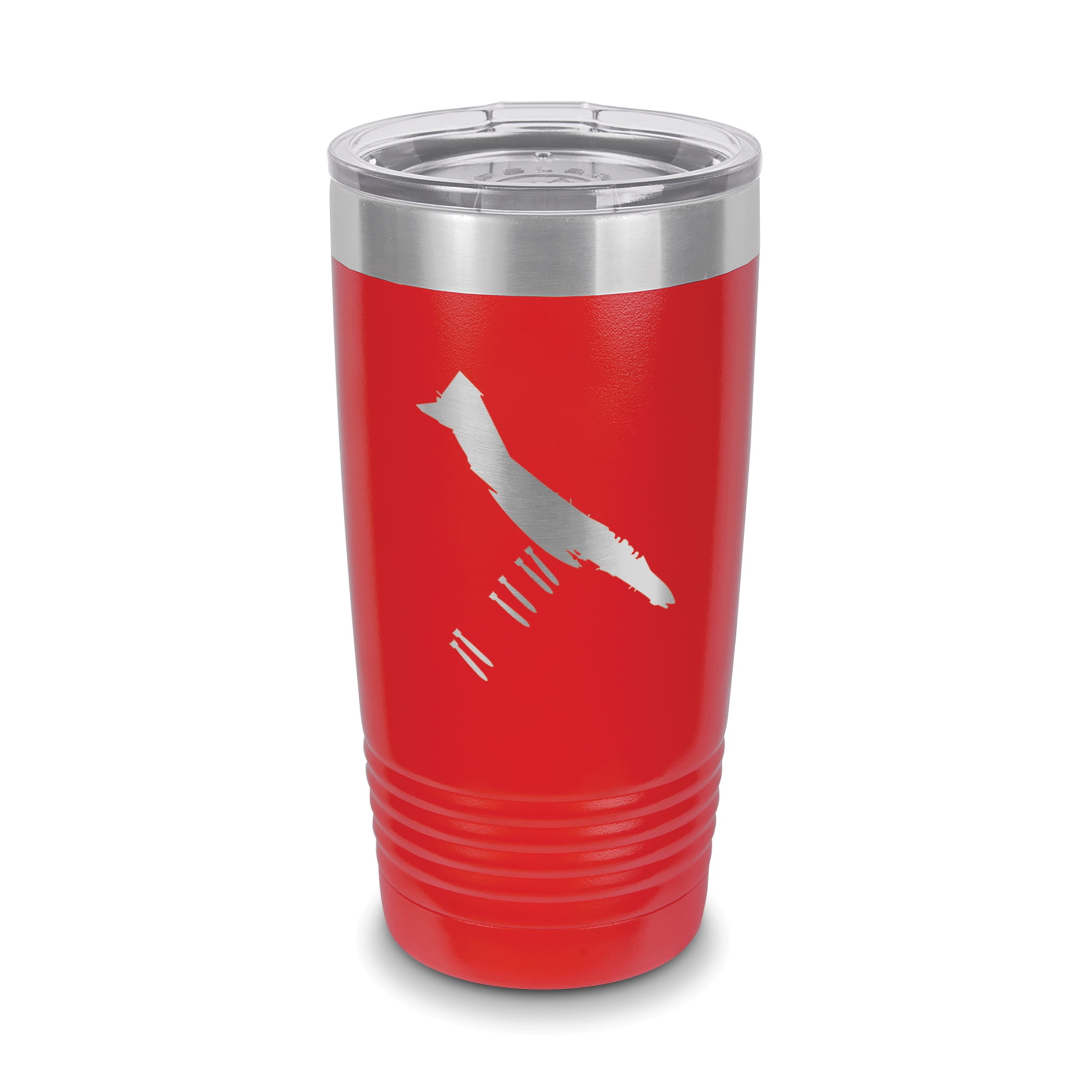 F-4 Phantom Dropping Bombs Tumbler 20 oz - Laser Engraved w/ Clear Lid ...