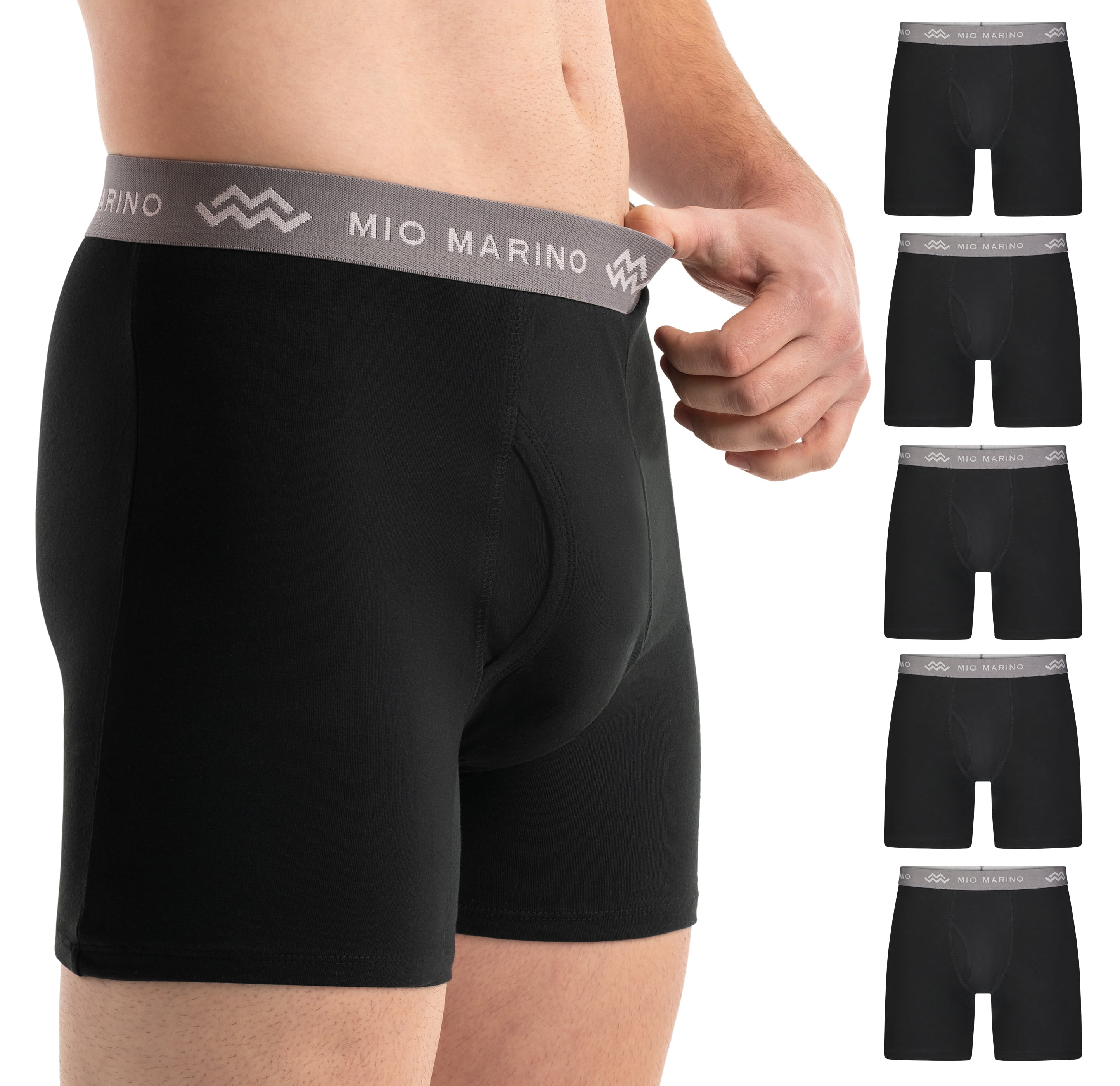 Mio Marino – Premium Cotton Men's Boxers, 5-Pack – Breathable Moisture ...