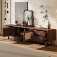 Noble House Modern TV Stand for TVs up to 80" with Rattan Doors, 4 ...