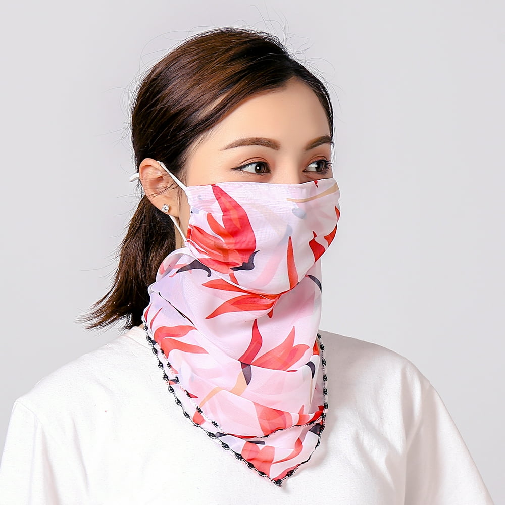 Fashion Face Scarf Mask Printed Scarf Cool Lightweight Summer ...