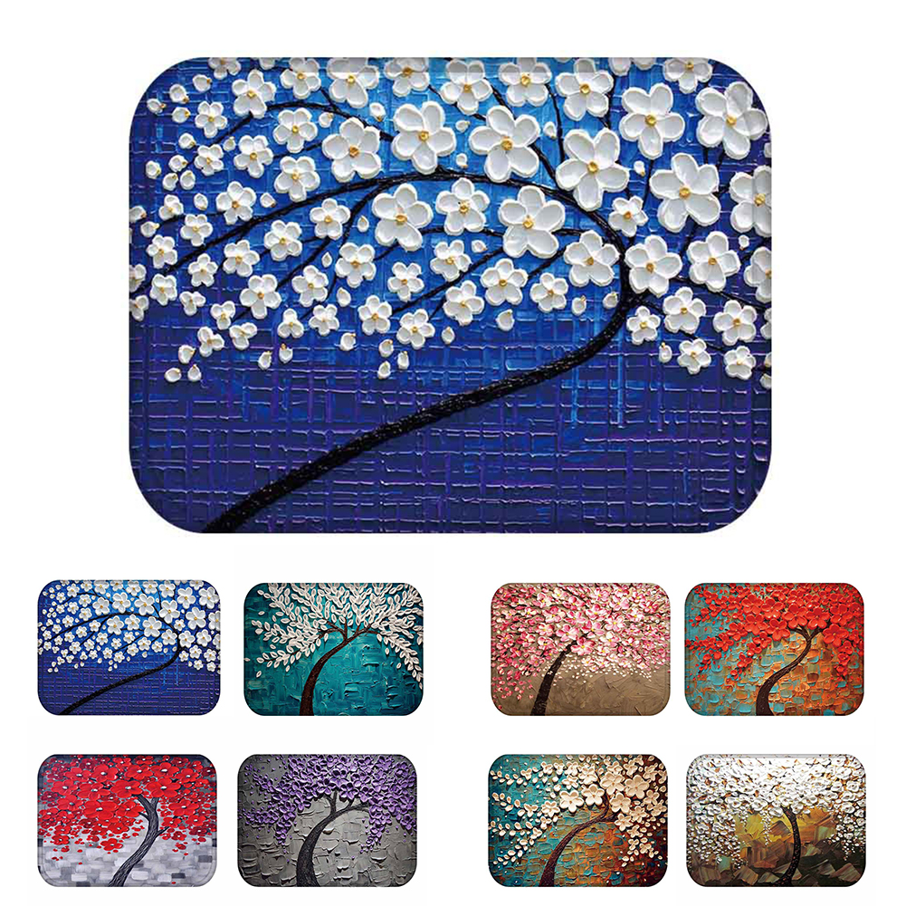 Walbest 40 x 60cm Oil Painting Style Flowers Anti-slip Doormat Indoor ...