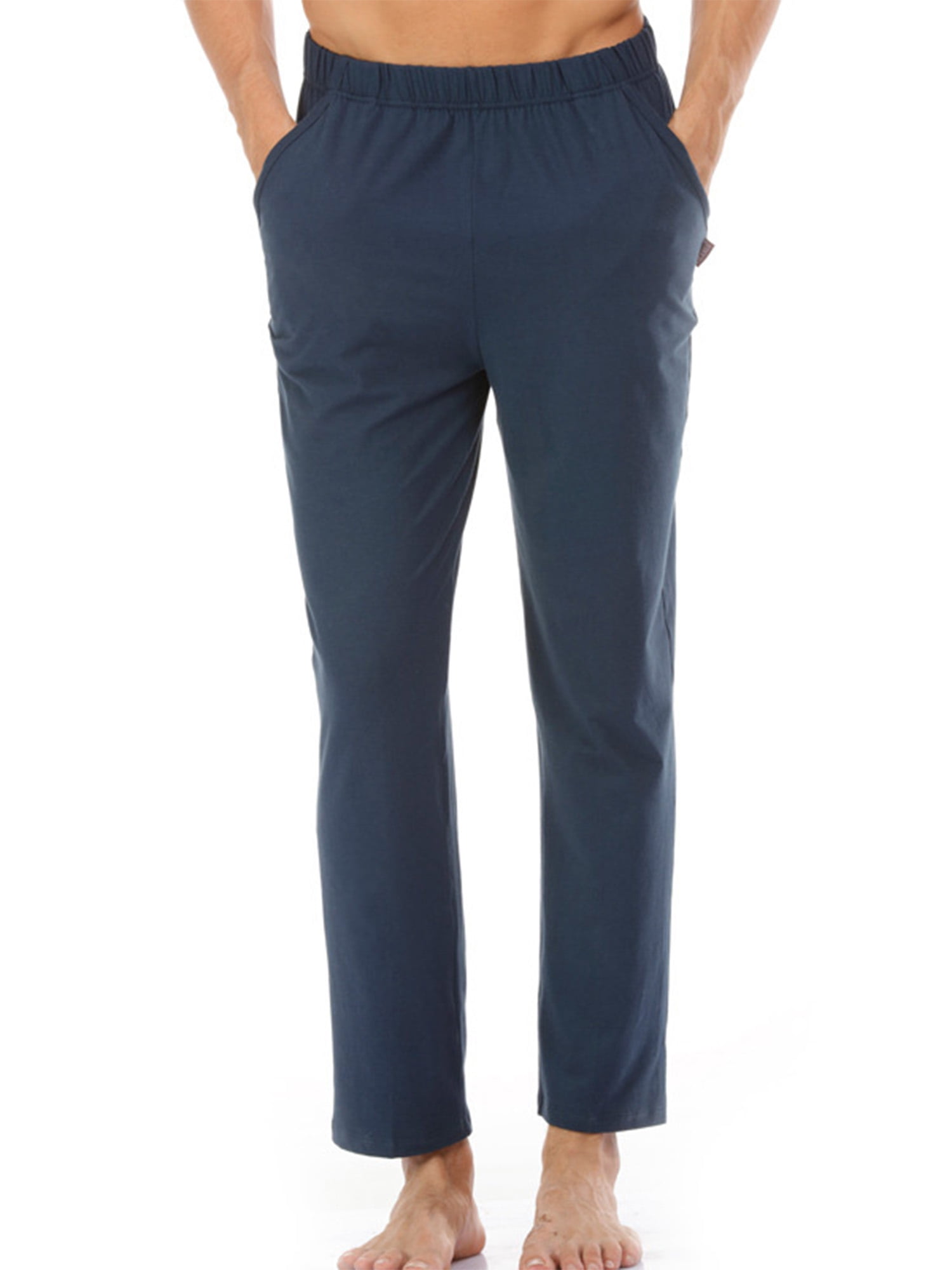Casual Loose Pants for Men Comfy Soft Pockets Pants Elastic Waist ...