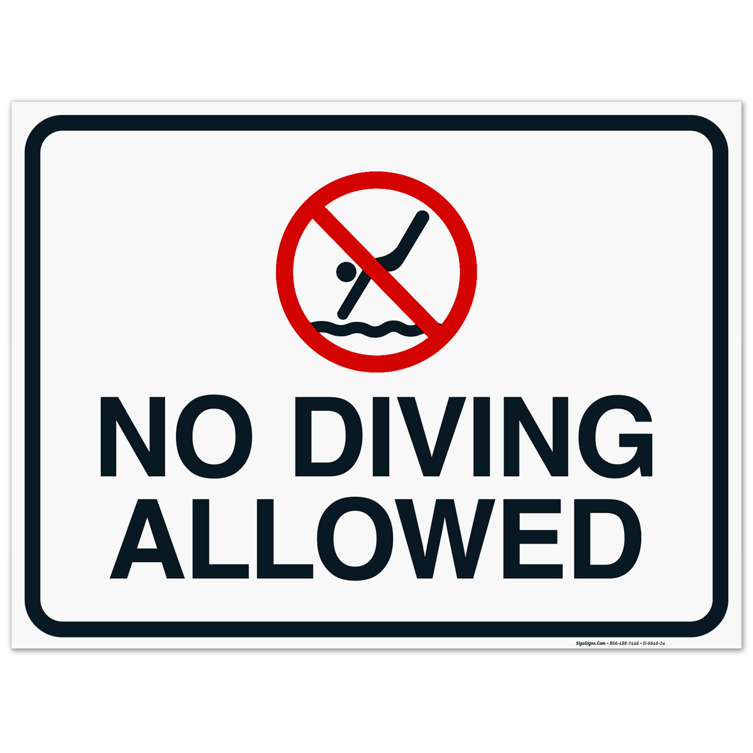 No Diving Allowed Sign, Pool Sign, - Walmart.com