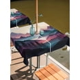 Square Outdoor Tablecloth with Umbrella Hole Farmhouse Mountain Outside ...