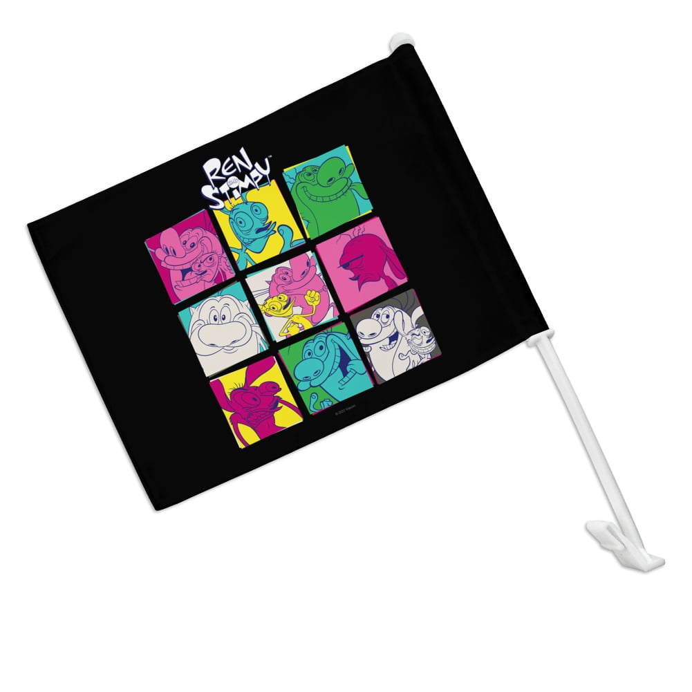 Ren and Stimpy Warhol Grid Front Car Truck Flag with Window Clip On ...